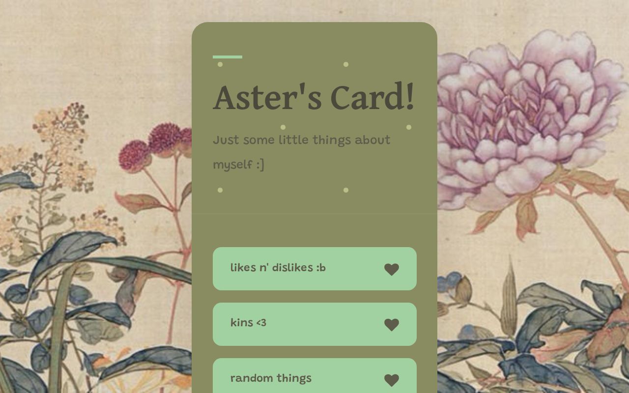 aster's card
